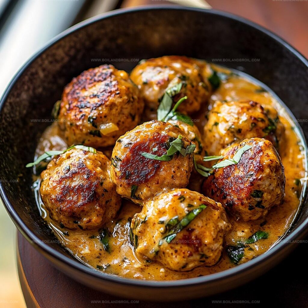Savory Crockpot Garlic Butter Chicken Meatballs Recipe - Boil And Broil
