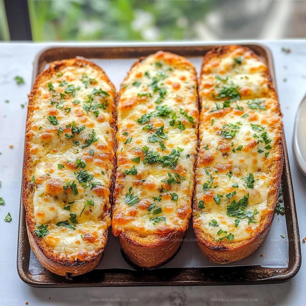 Homemade Cheesy Garlic Bread Recipe That Melts Hearts - Boil And Broil