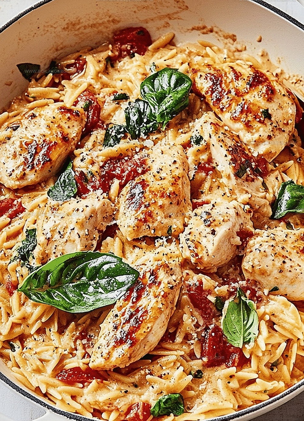 Savory One-Pan Marry Me Chicken With Orzo Recipe - Love Baked In - Boil ...